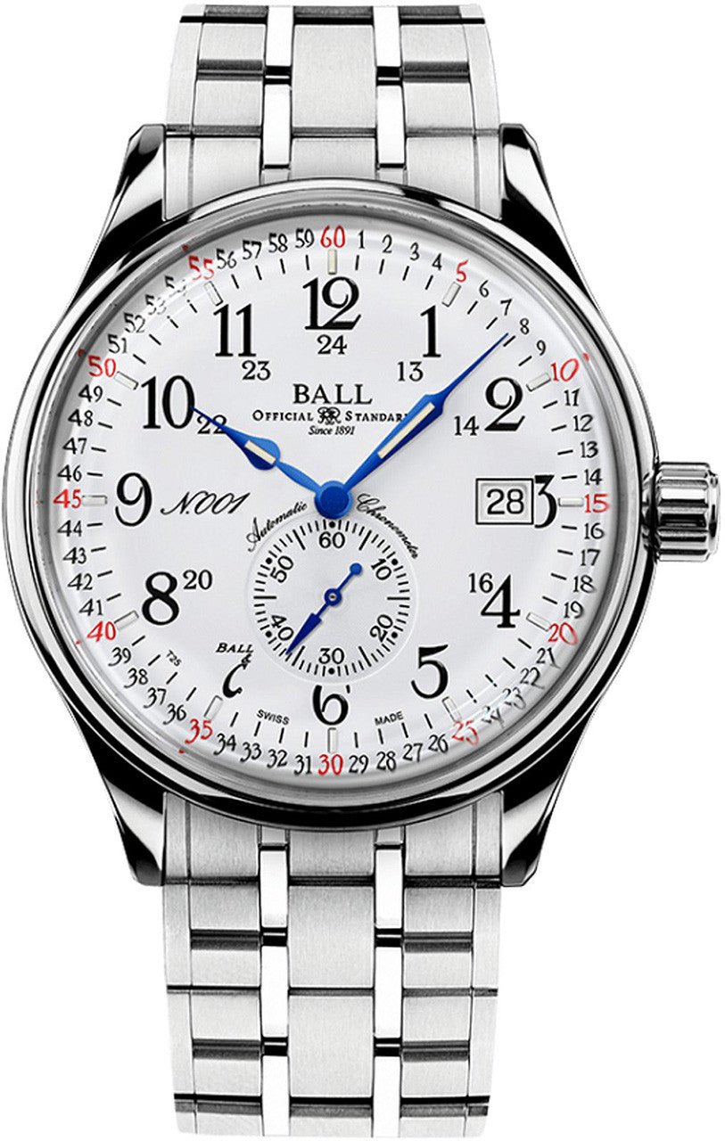 Ball Trainmaster Railroad Standard 130 Years Mens Watch NM3888D-S4CJ-WH