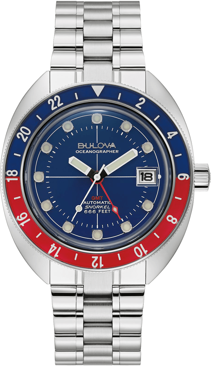 Bulova Oceanographer GMT Devil Diver Mens Automatic Watch 96B405