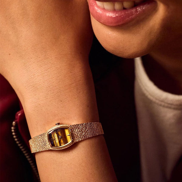 Bulova Tiger Eye Dial Brown Ladies Watch 97L185