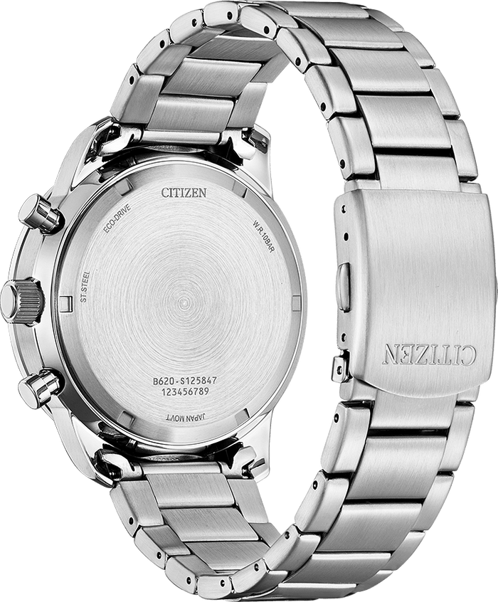 Citizen Chronograph Eco-Drive Panda Dial Mens Watch CA4500-91A