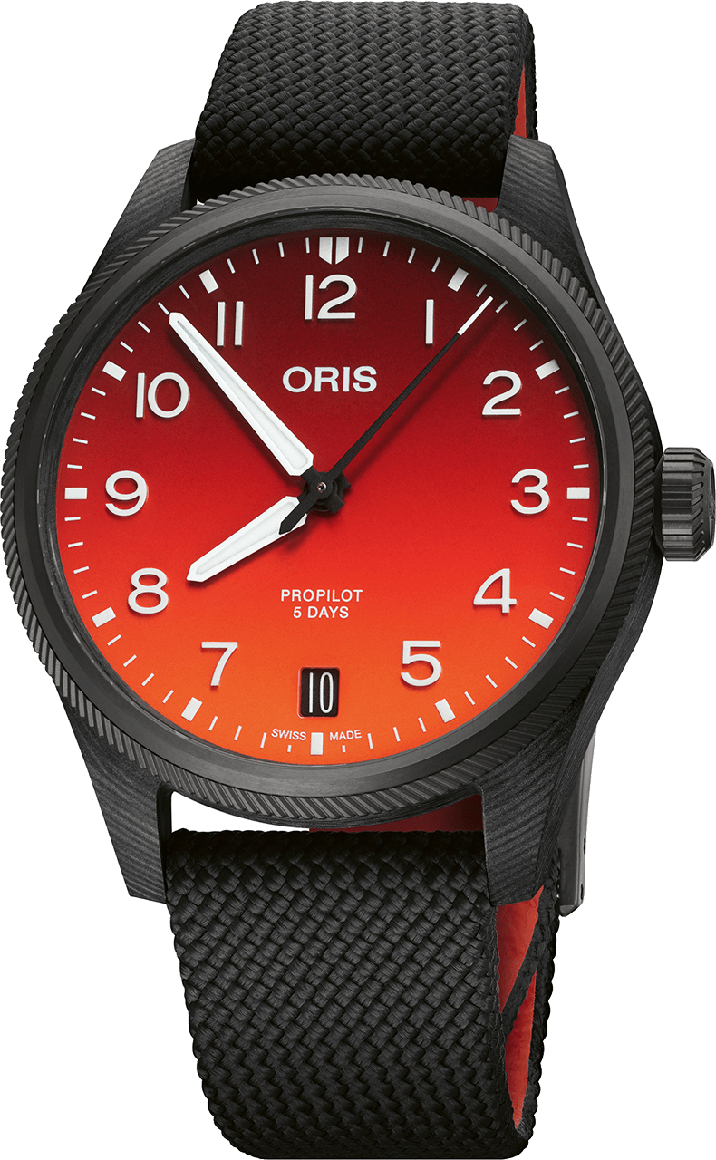 Oris Coulson Orange Red Limited Edition Mens Watch 01 400 7784 8786-Set