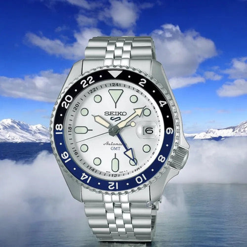 Seiko 5 Sports GMT White Dial Watch SSK033 SSK033K SSK033K1