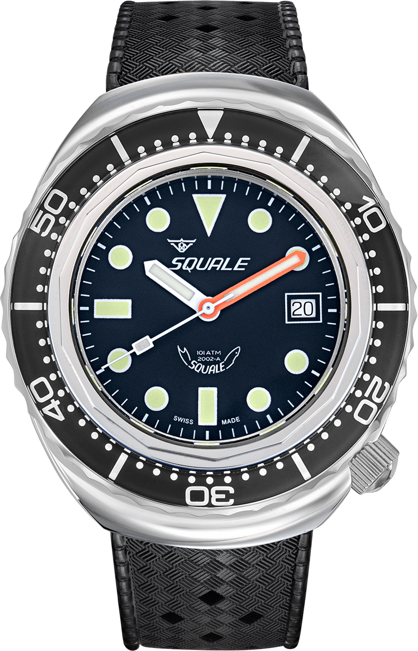 Squale 2002 1000m Professional Divers Mens Watch 2002.SS.BK.BK.HT